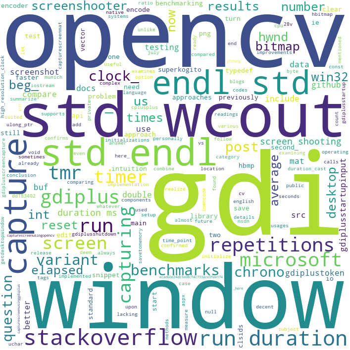 Comparing Screen Capturing Using GDI And OpenCV On Windows In C 